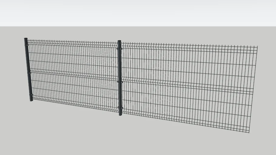 Vega B Light mesh panel H=1530mm - Omega Safe posts | 3D Warehouse