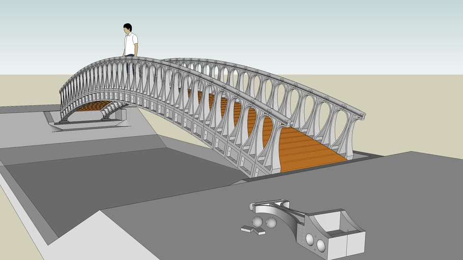Plastic from the ocean, a small 3d printed bridge | 3D Warehouse