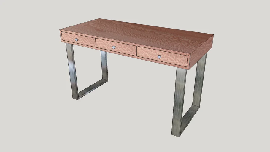 Modern Computer Desk with integrated cable management and modem/router ...