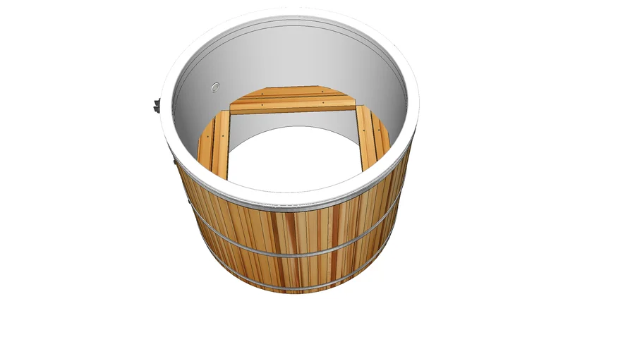 Round Cedar Hot Tub ( 5 ft diameter, 4 ft deep) | 3D Warehouse