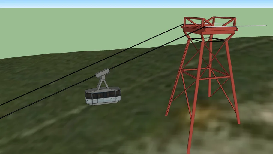 Funivia e primo traliccio funivia Gran Sasso L'Aquila | 3D Warehouse