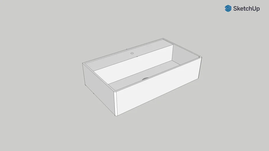 Aero rectangle countertop basin with 1th 550w 63792 | 3D Warehouse