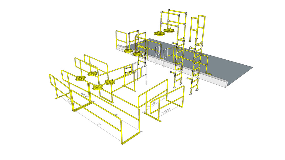 Safety Rail 2000 Ladder Components | 3D Warehouse