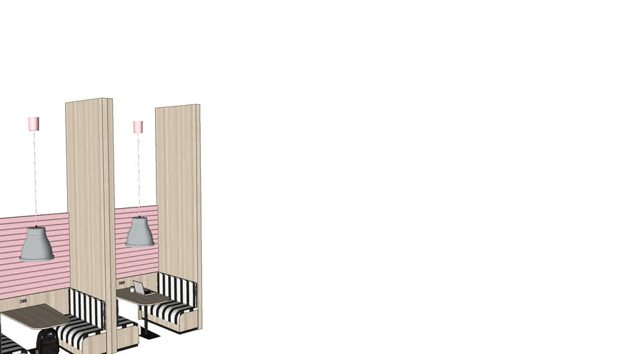 Black and White and Pink Booth Seat | 3D Warehouse