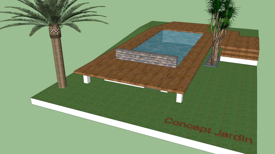 Piscine & Terrasse Bois By Concept Jardin | 3D Warehouse