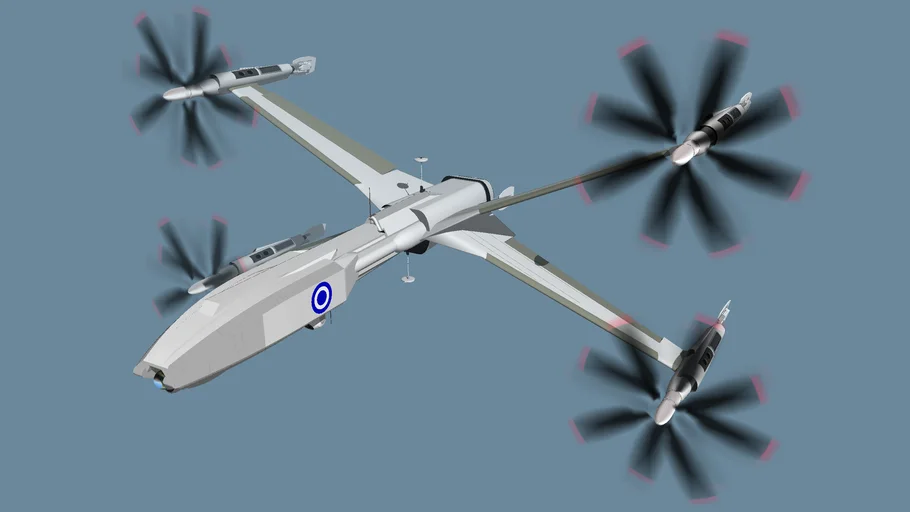 GREEK+NAVY+VTOL+LONG+RANGE+FLYING+RECONESANCE+UAV+GLAROS | 3D Warehouse