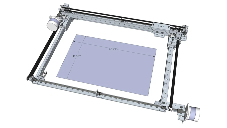 XY plotter (belt drive, sliding elements) | 3D Warehouse