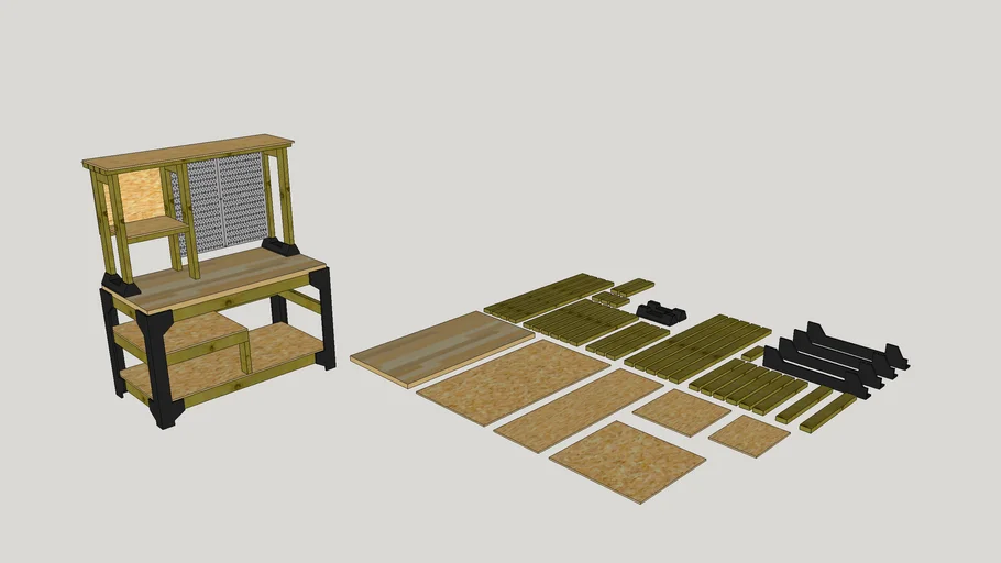 2x4 Basics Small Work Bench | 3D Warehouse