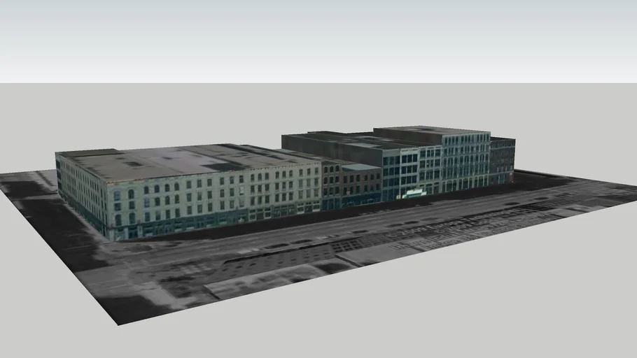 Main Street shops | 3D Warehouse