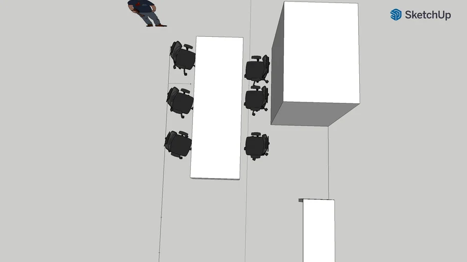 4 pax working office table | 3D Warehouse