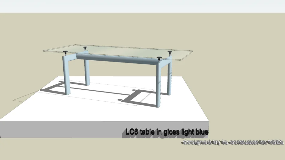LC6 table in gloss pale blue | 3D Warehouse