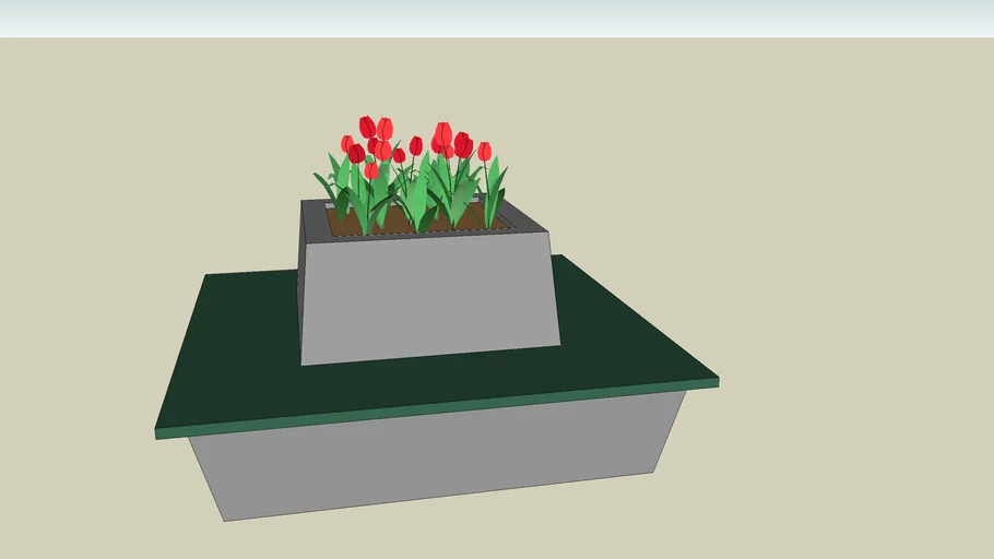 Bench Planter Square | 3D Warehouse