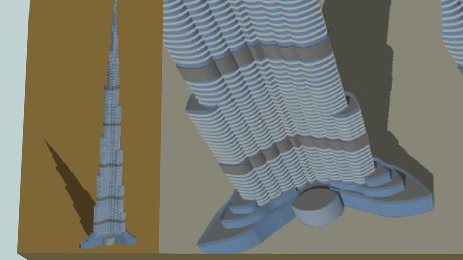 Burj Khalifa, Dubai, high-poly untextured model | 3D Warehouse