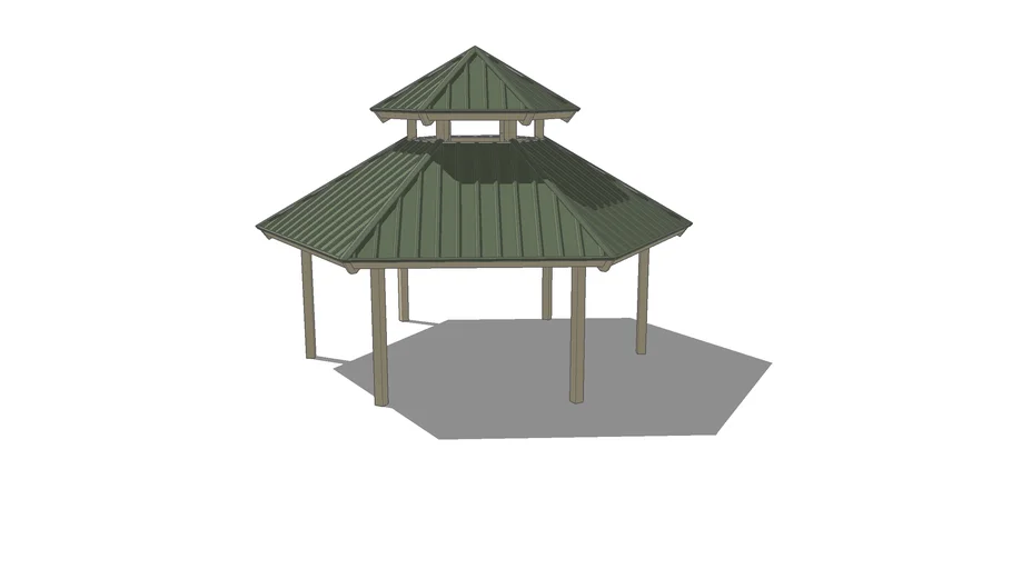 Hexagonal - 26' with Vented Roof | 3D Warehouse