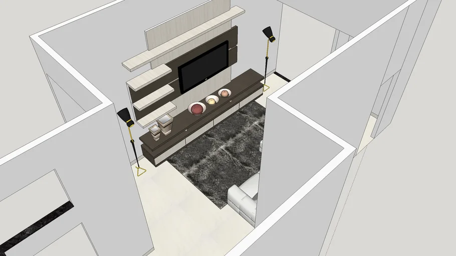 Rack com painel | 3D Warehouse