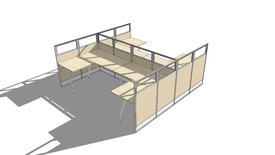 XLW L4 B1400 Cubicle by VINOTI Office | 3D Warehouse