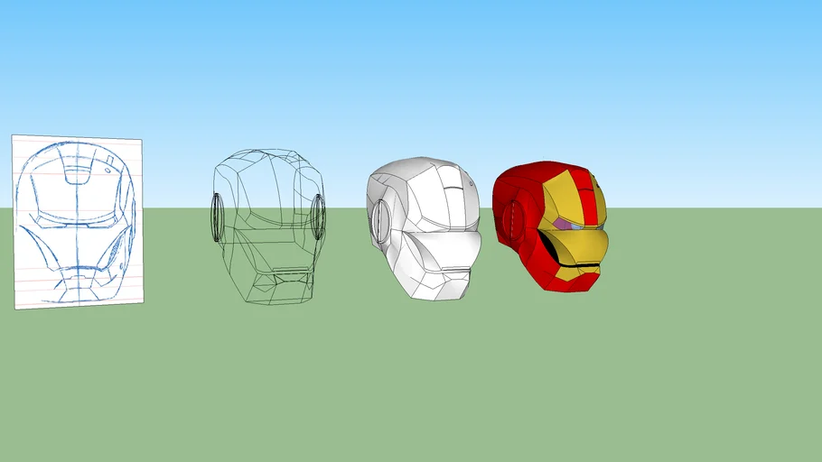 Iron Man Helmet Drawing