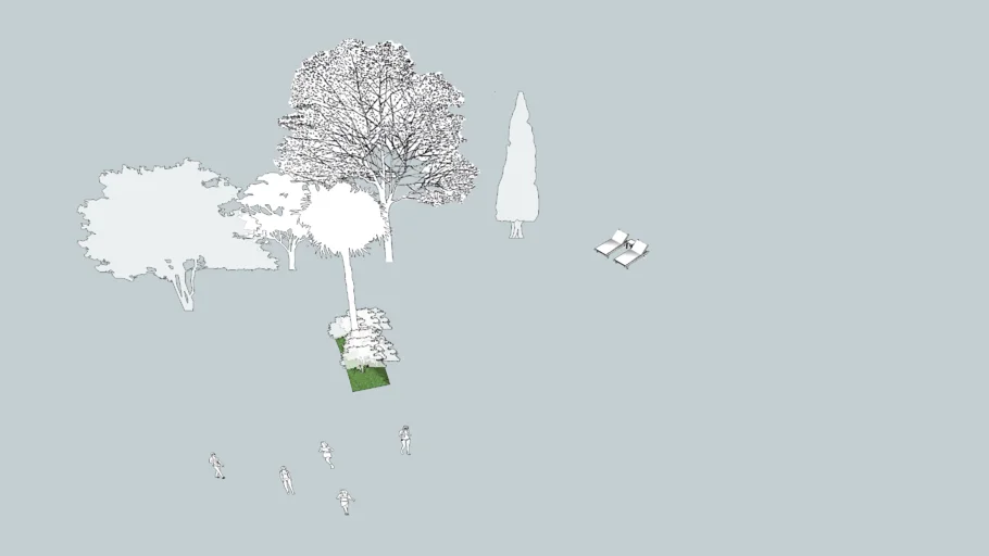 black_white tree 2d elevation | 3D Warehouse