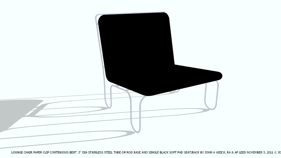 LOUNGE CHAIR PAPER CLIP BLACK CUSHION DESIGNED BY JOHN A WEICK RA | 3D ...