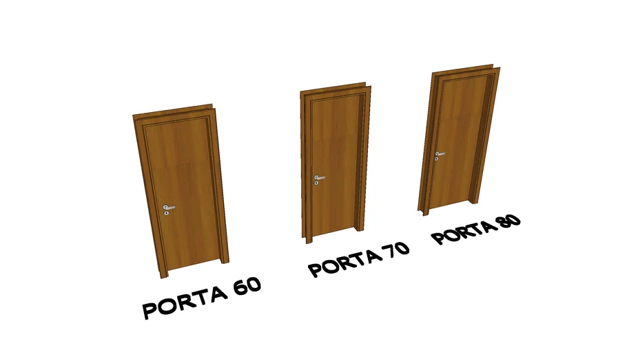 PORTAS PADRAO 60, 70 e 80 x 210 cm | 3D Warehouse