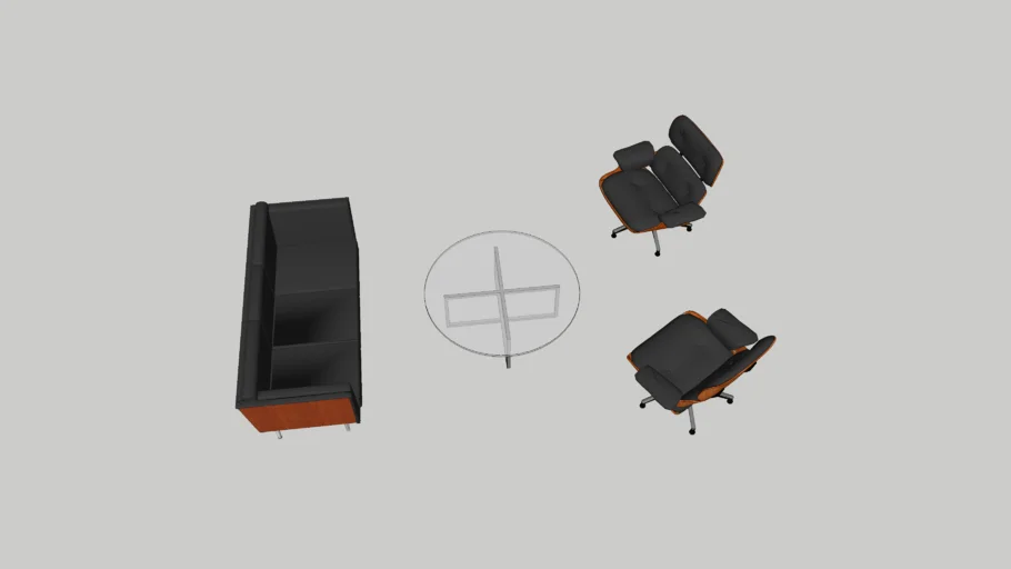 Eames sofa set with coffee table | 3D Warehouse