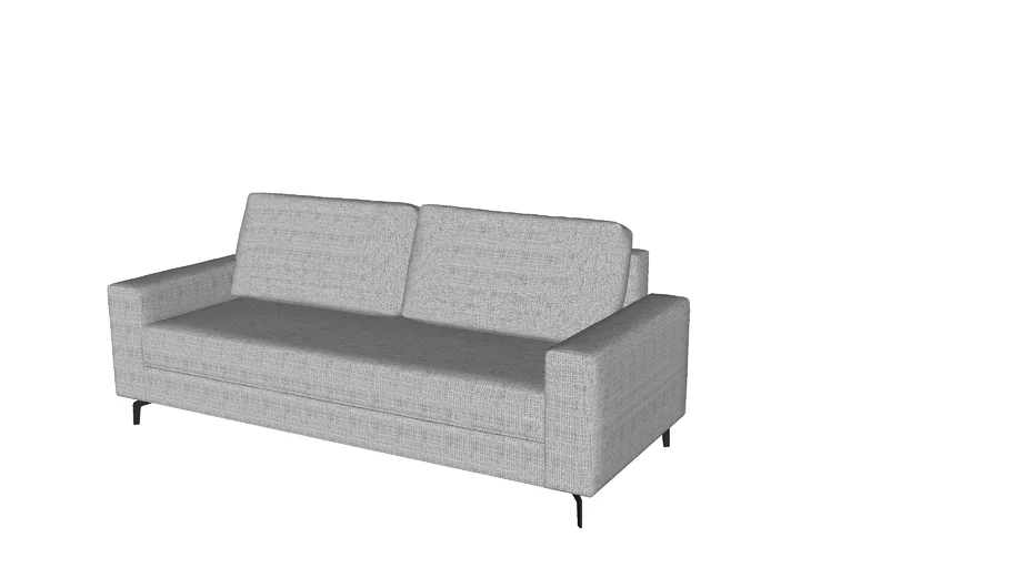 Sofá Loft 214cm - Linho Cinza | 3D Warehouse