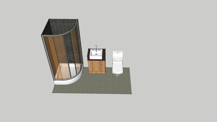 simple bath with shower | 3D Warehouse