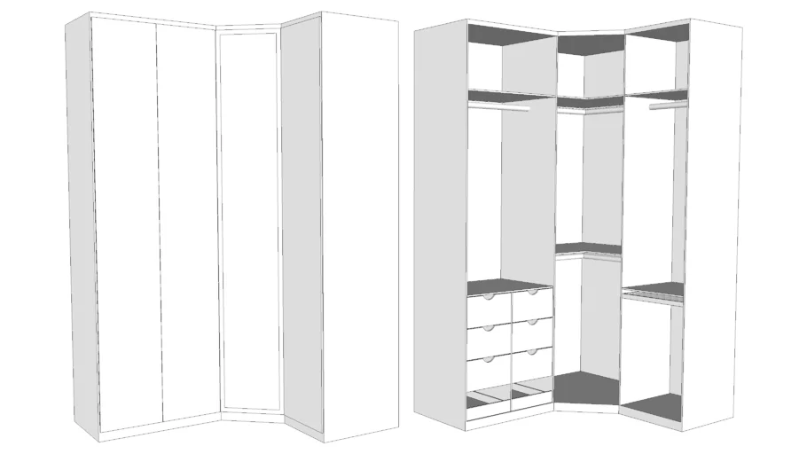 guarda roupa em L | 3D Warehouse