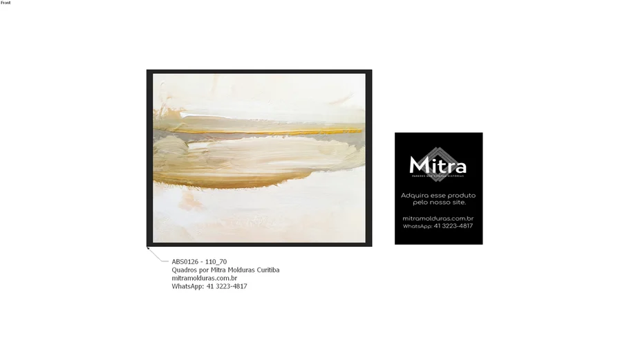 ABS0126 - 110x70 Quadro Abstrato Mitra Quadros Personalizados | 3D ...