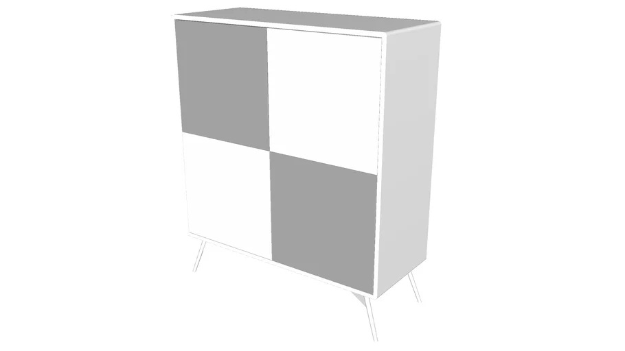 Christopher Highboard in White by Modloft | 3D Warehouse