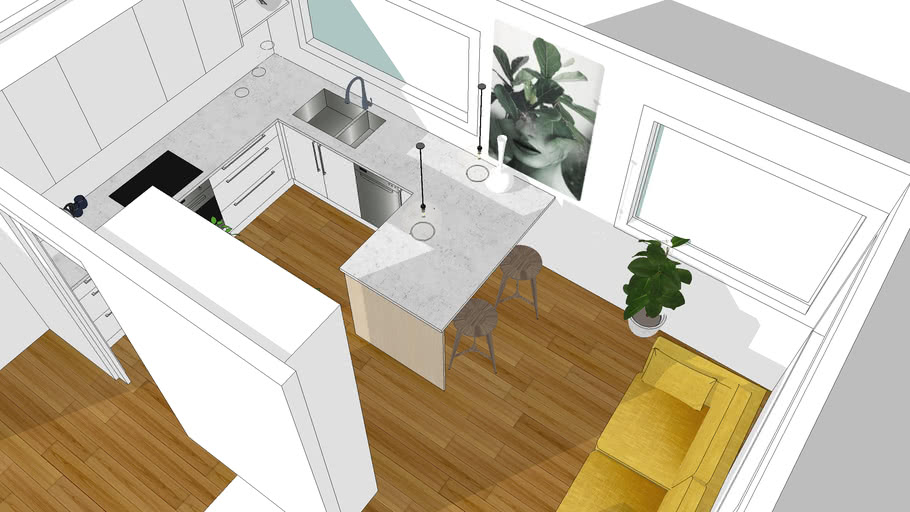 White Small Kitchen | 3D Warehouse