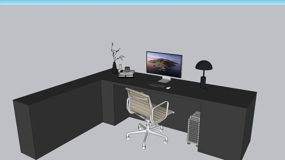 Desk and Computer | 3D Warehouse