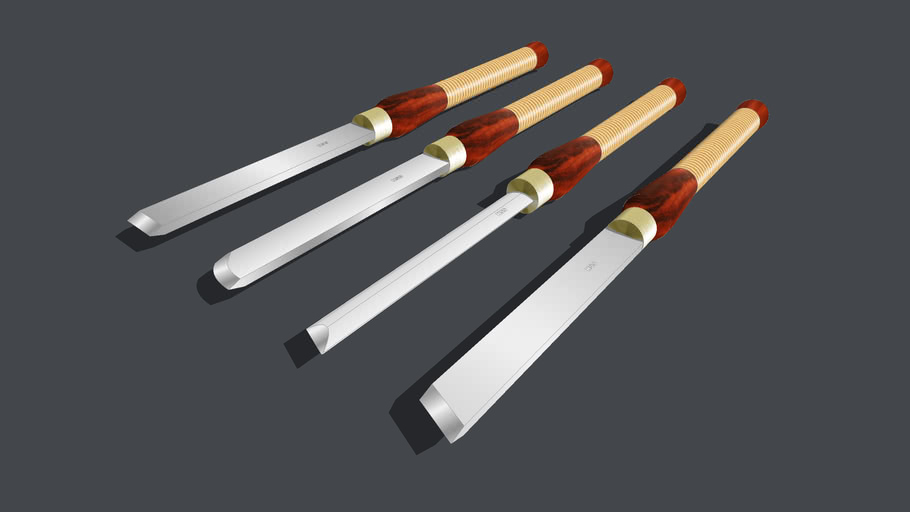 WOODTURNING SKEW CHISELS SET 01 | 3D Warehouse