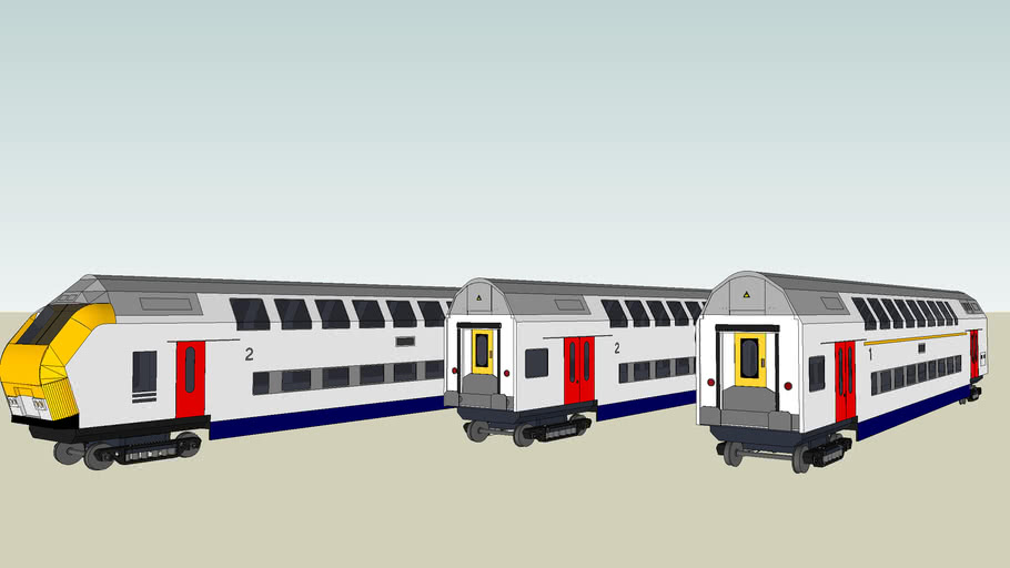 Train M6 deux etages SNCB | 3D Warehouse
