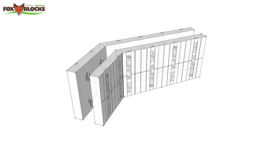 Fox Blocks ICF Angle Block 4 Inch Core | 3D Warehouse