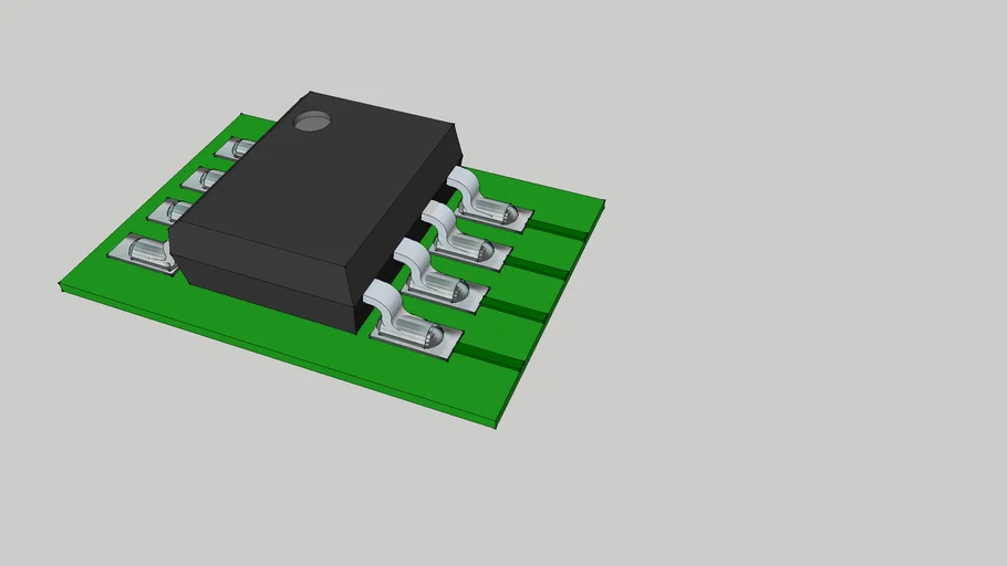 Integrated circuit soldered to PCB | 3D Warehouse
