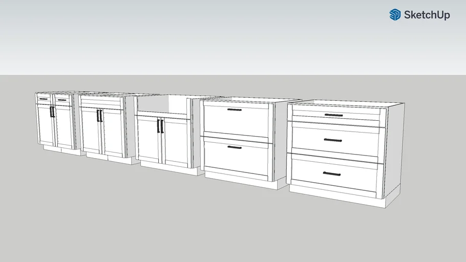 36”W SHAKER BASE KITCHEN CABINETS | 3D Warehouse