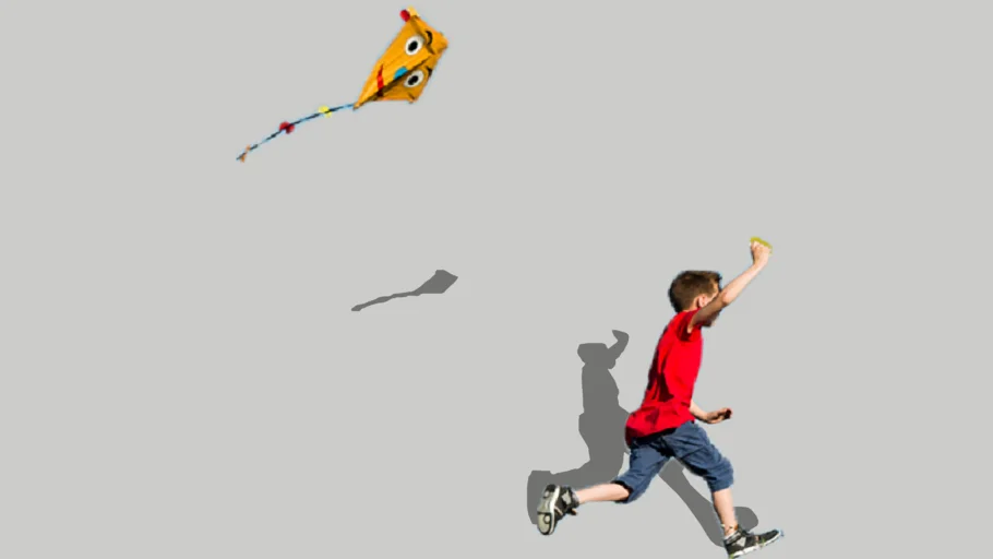 2D Kid Flying Kite Child playing with homemade kite | 3D Warehouse