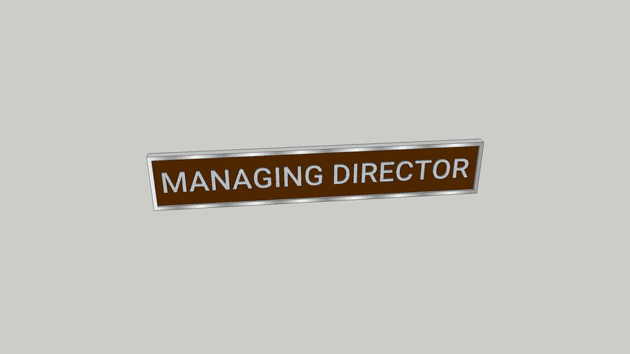 Name Plate Managing Director | 3D Warehouse