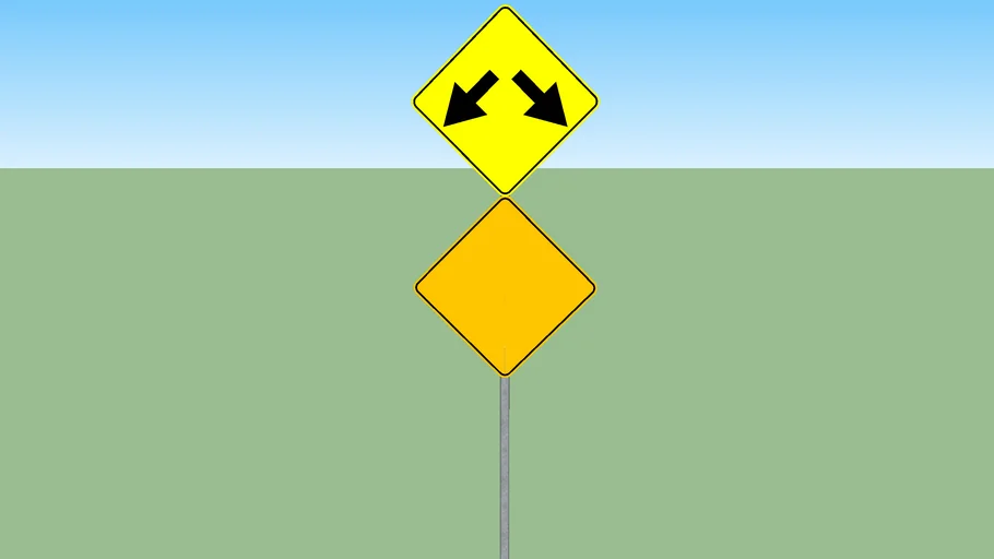 Traffic Sign - Split Traffic | 3D Warehouse