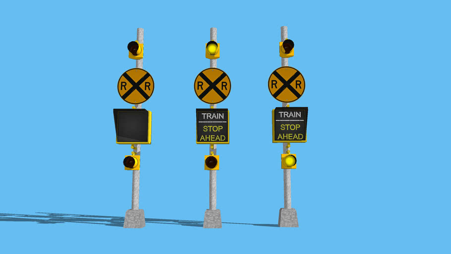 Blank-Out Railroad Warning Sign | 3D Warehouse
