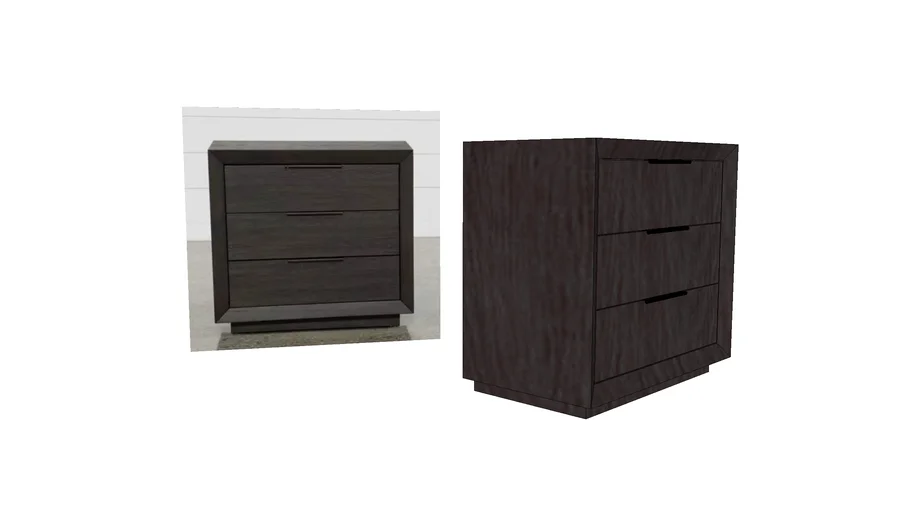 Pierce Espresso 3-Drawer Nightstand With Usb And Power Outlets | 3D ...