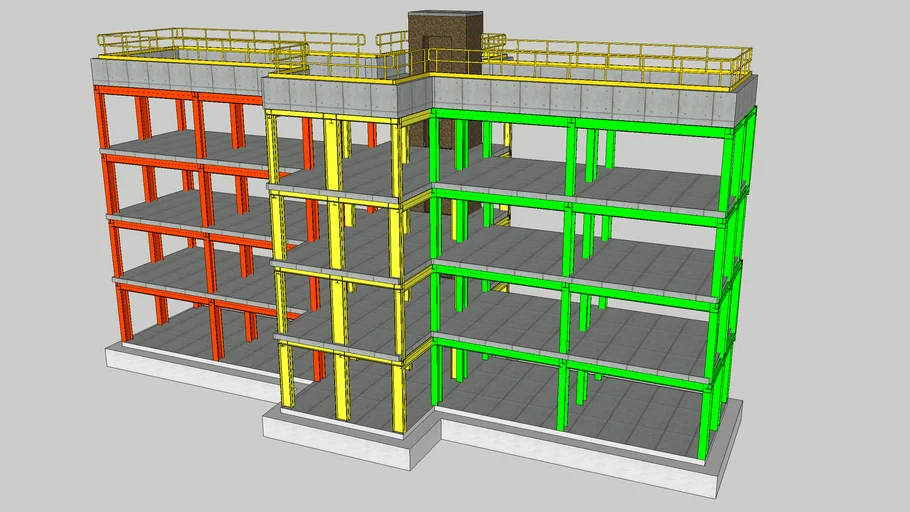 4 Storey Steel & Concrete Building | 3D Warehouse