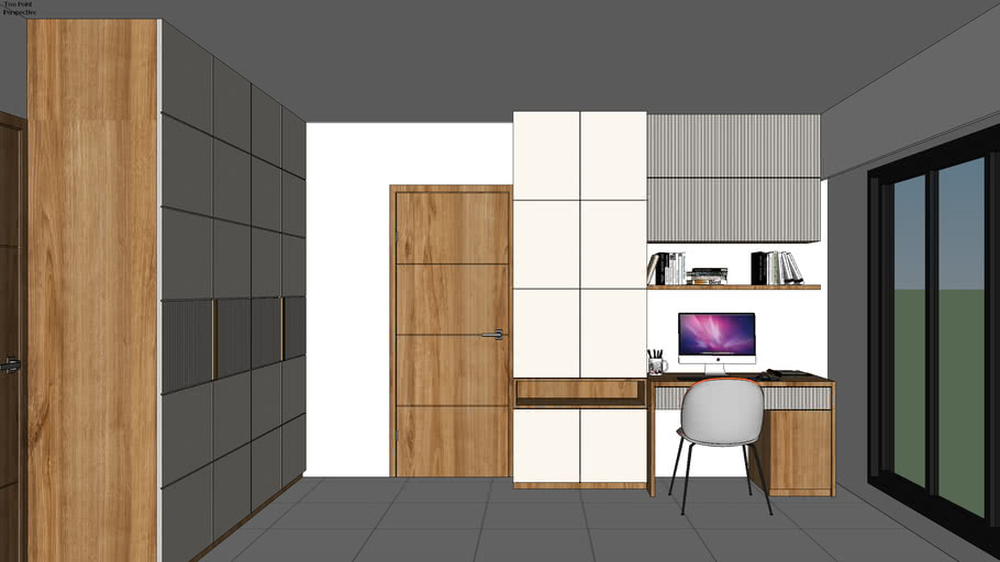 WARDROBE & STUDY TABLE sketchup model | 3D Warehouse