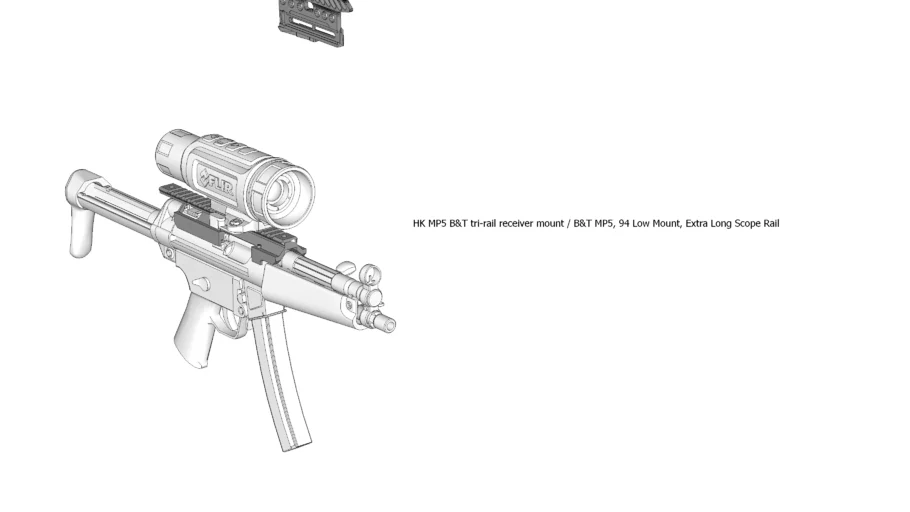 【TARKOV】HK MP5 B&T tri-rail receiver mount B&T MP5, 94 Low Mount, Extra ...