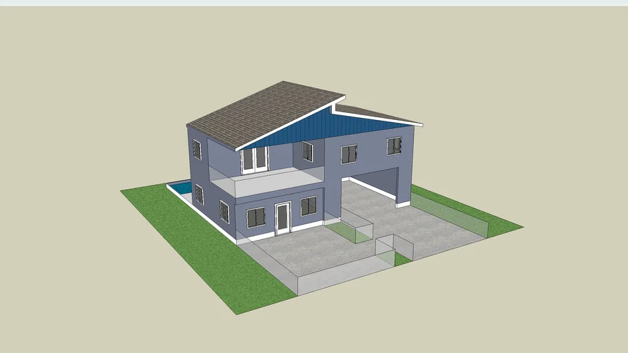 Blue house | 3D Warehouse