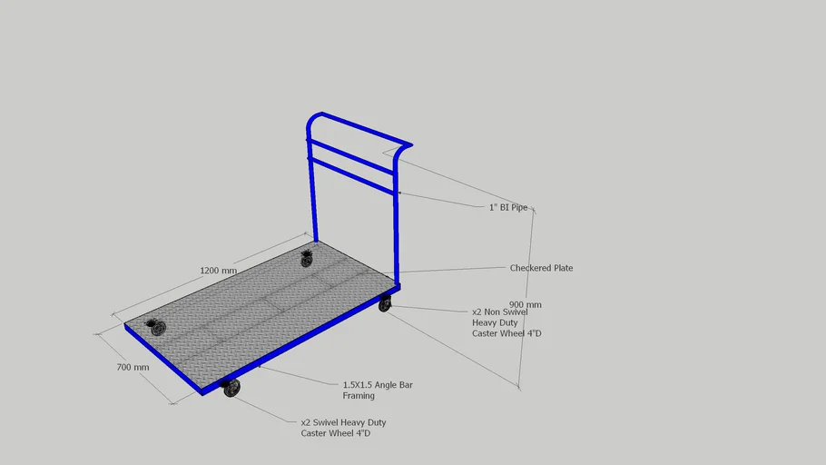 HEAVY DUTY PUSH CART | 3D Warehouse