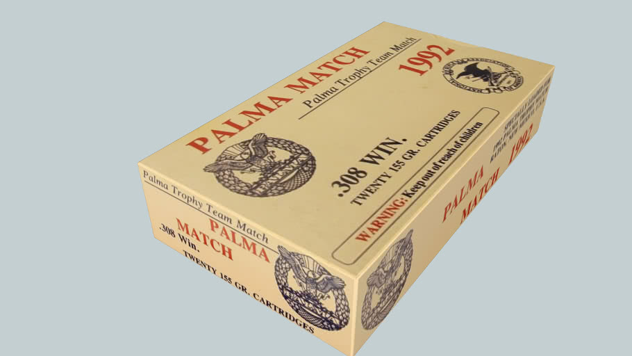 Palma Match 1992 ,308 Winchester,Ammo box | 3D Warehouse