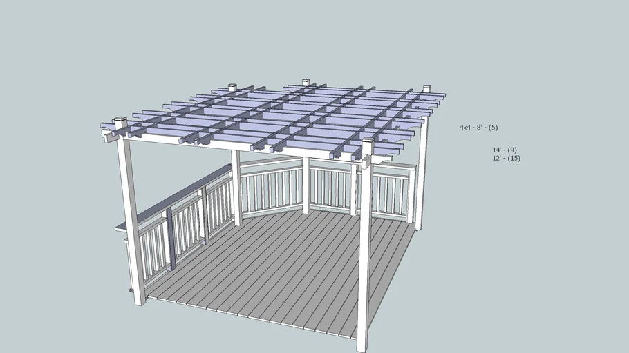 Deck with Pergola | 3D Warehouse