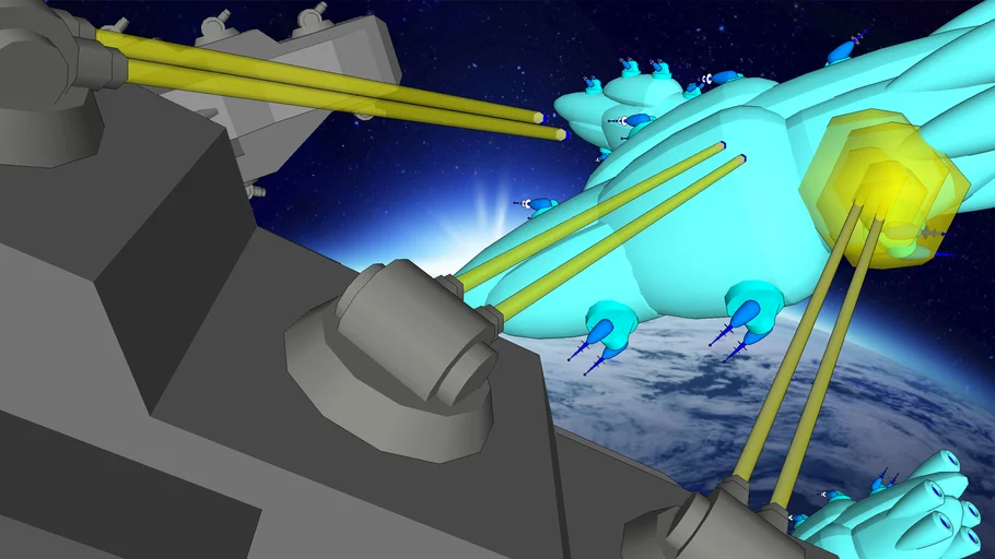 Space battle between Bingfish and Wurble | 3D Warehouse